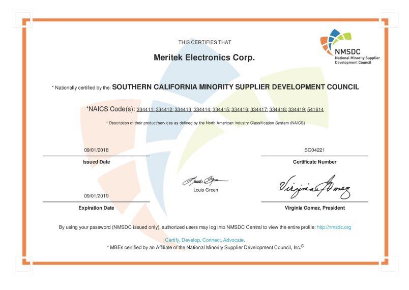 About Us - Meritek Electronics Corporation